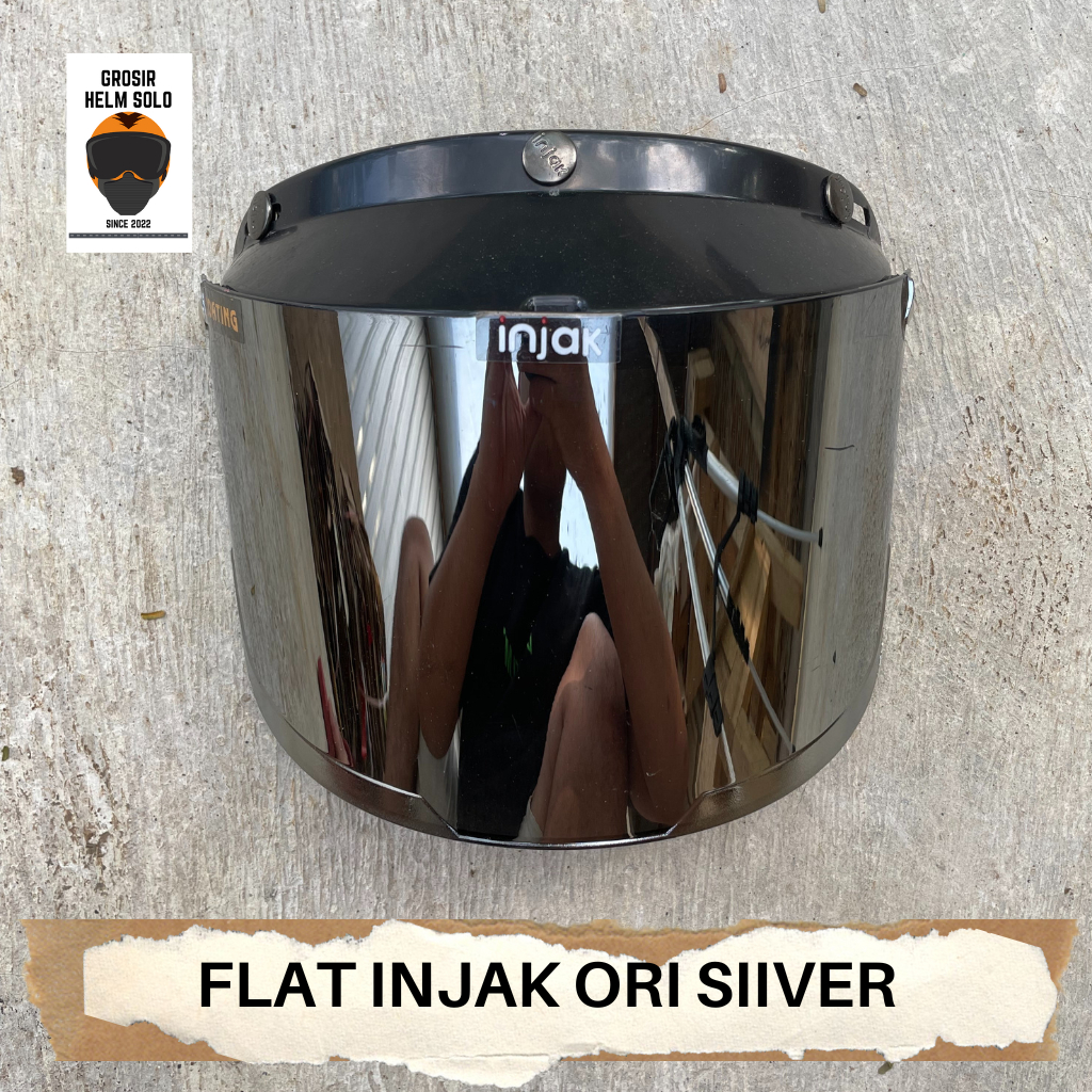 Jual KACA HELM BOGO INJAK MODEL DATAR FLAT WARNA SMOKE/CLEAR/SILVER ...