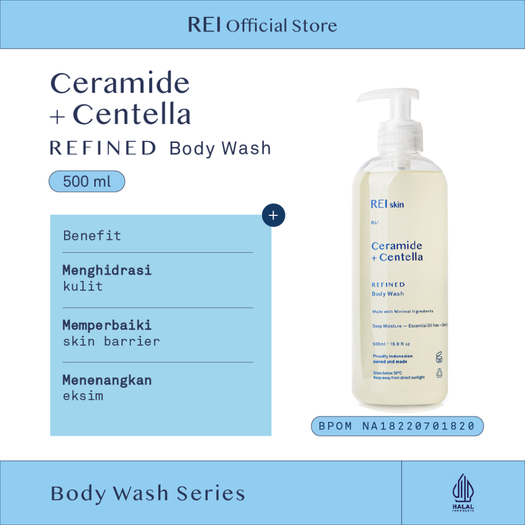 Jual 500 ml REI Skin Ceramide + Centella Refined Body Wash | Shopee ...
