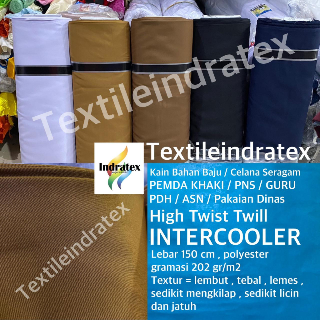 Jual ( per setengah meter ) kain twill high twist INTERCOOLER polyester ...