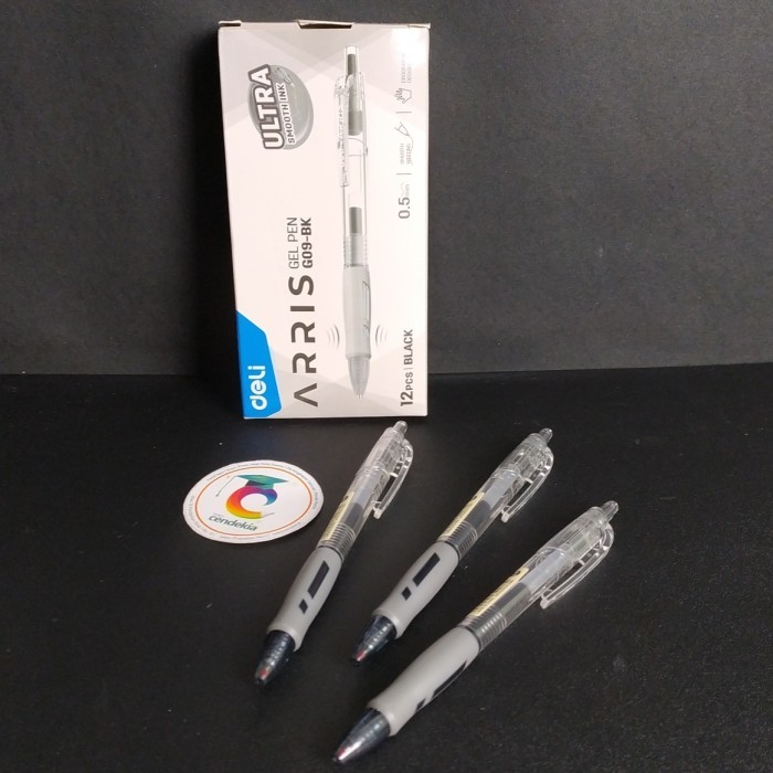 Jual Pulpen Gel Deli ARRIS 0.5mm G-09BK - 1 pcs | Shopee Indonesia