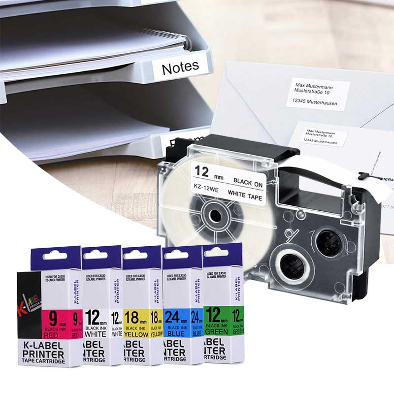 Jual EZ Label Tape Printer Casio 12mm Compatible XR12WE XR12YW | Shopee ...