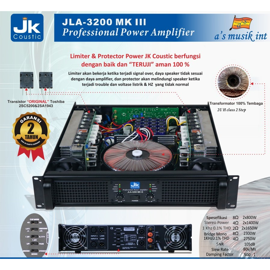 Jual Power JLA-3200 MK III JK Coustic Power Amplifier JLA 3200 MKIII ...