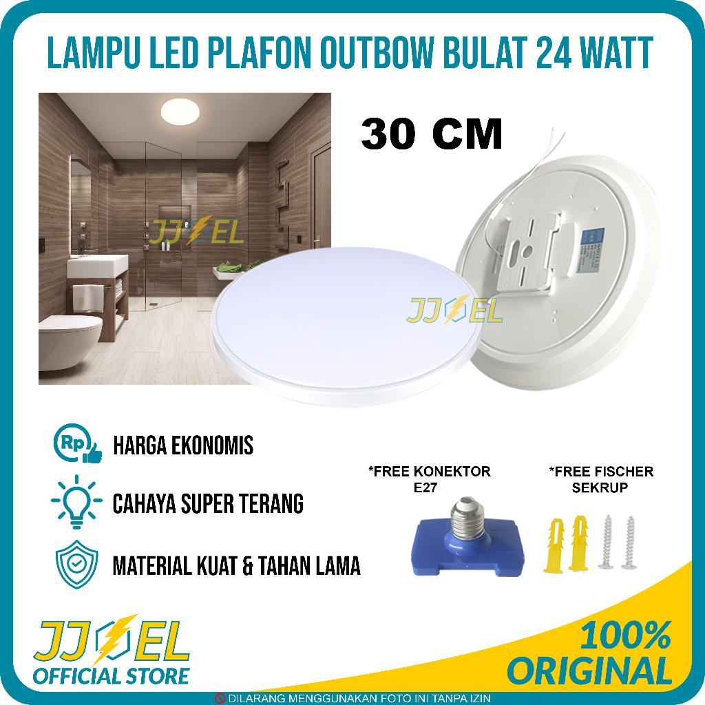 Jual Lampu Plafon Bulat LED Tempel Outbow Teras Rumah 24W 24 Watt 30CM ...