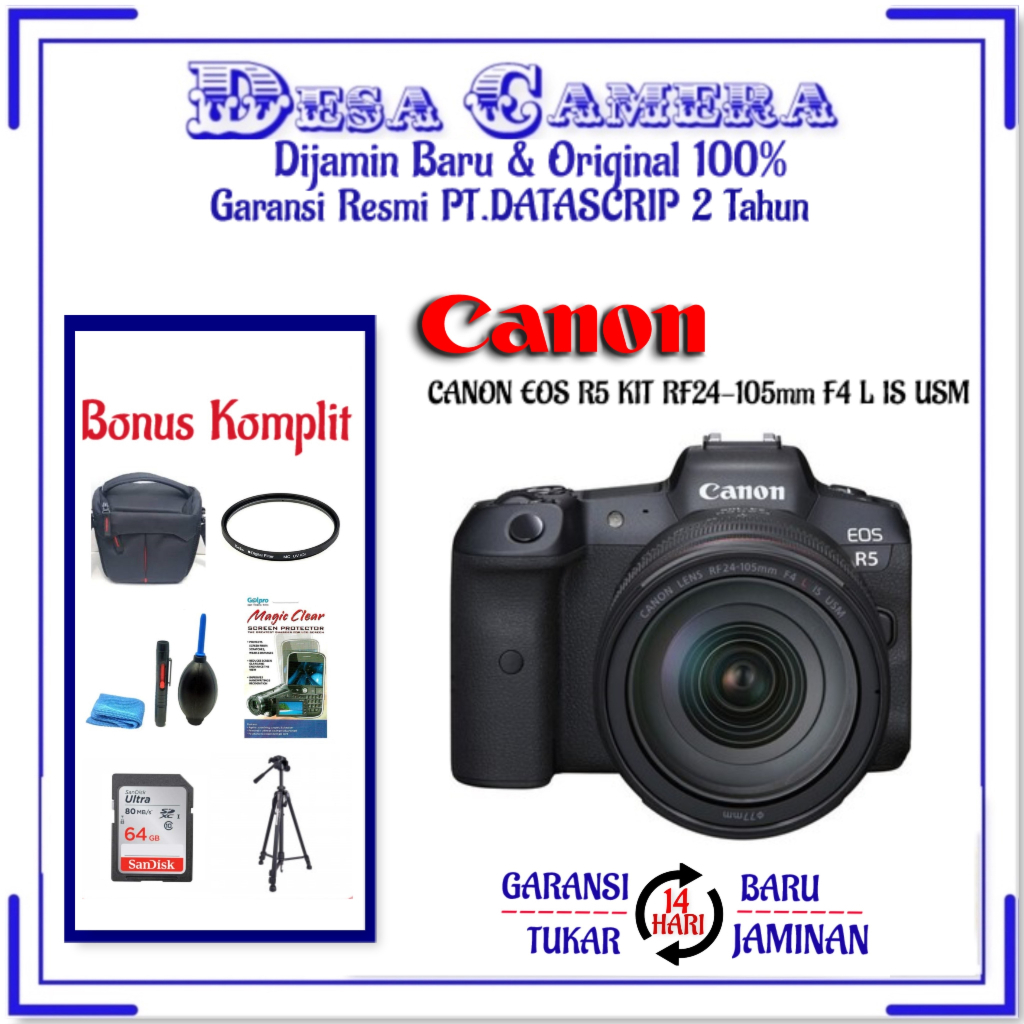 Jual Canon EOS R5 Kit RF24-105mm F4 L IS USM - Canon Eos R5 Lens Rf 24 ...