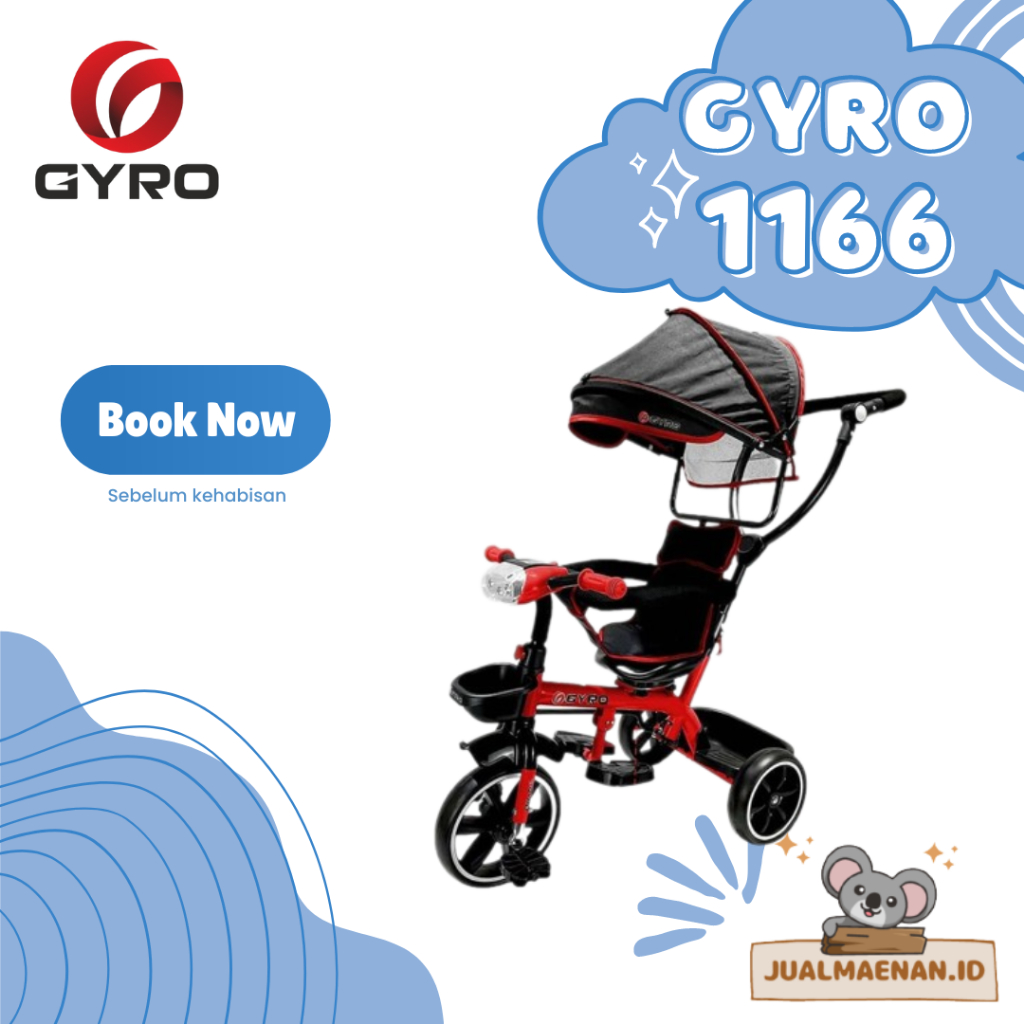 Jual Sepeda Roda Tiga Stroler Anak GYRO 1166 - Tricycle Bike Kids Keren ...