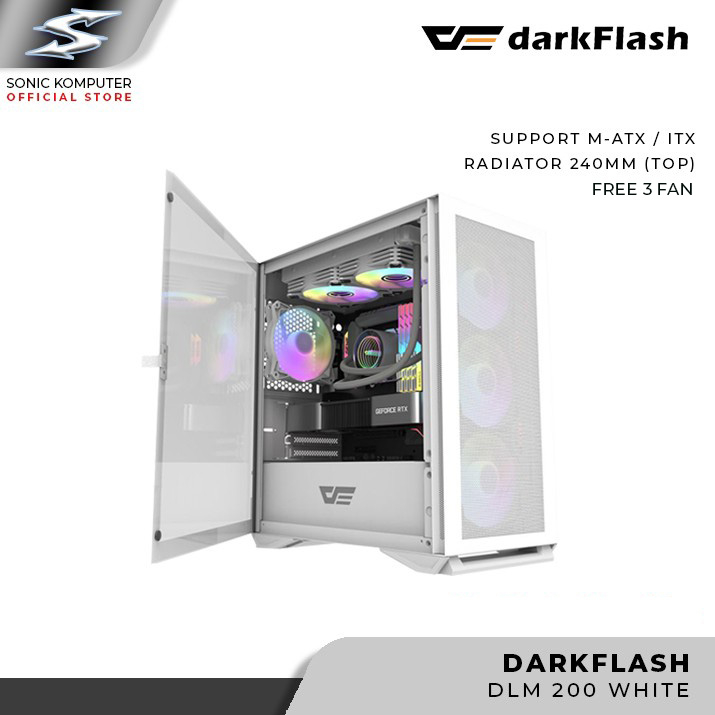 Jual Darkflash DLM200 White M-ATX Casing PC | Shopee Indonesia