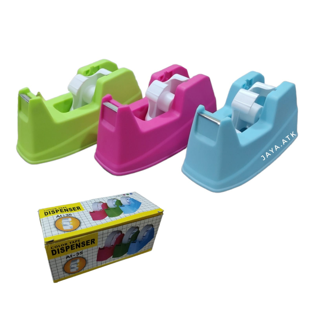 Jual TAPE DISPENSER CUTTER SOLASI SELOTIP TANGGUNG 12 24 MM WARNA WARNI ...