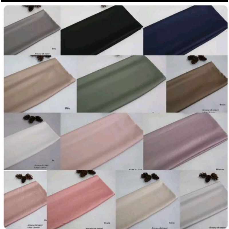 Jual Bahan Meteran Armany Silk Import Polosan | Kain Meteran |Seragaman ...