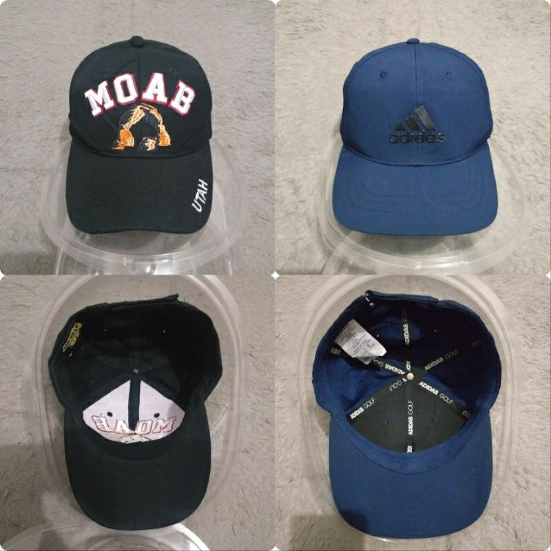 Jual borongan 2 topi adidas dan topi simple warna hitam original foto ...