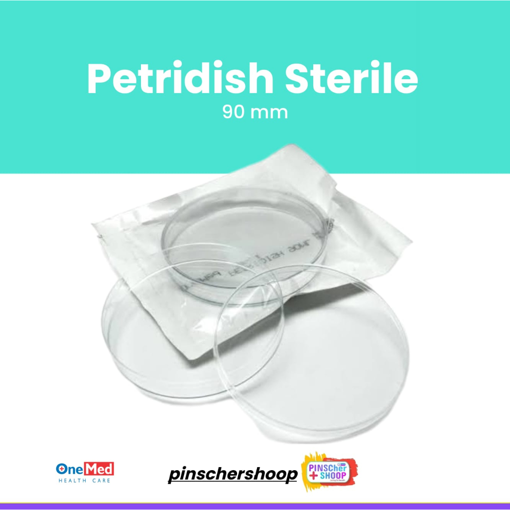 Jual Petridish 90 mm Sterile Plastik Cawan Petri Onemed / Satuan ...
