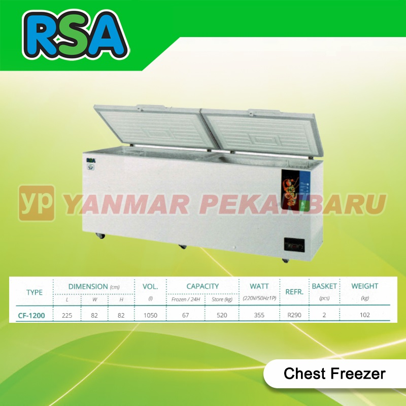 Jual Mesin Pendingin / Chest Freezer RSA CF-1200 | Shopee Indonesia