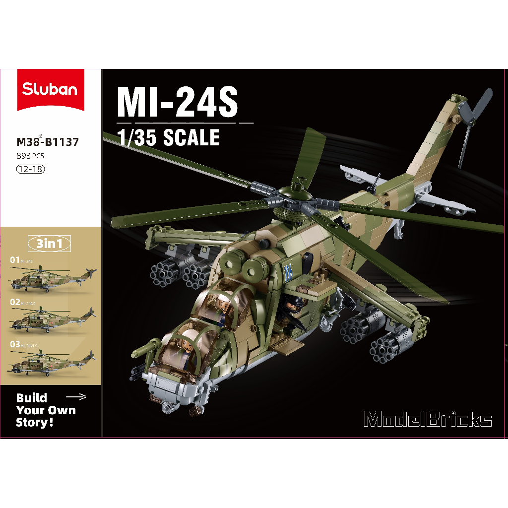 Jual Sluban - Mainan Balok Susun Model Helikopter MI-24S Gunship M38 ...