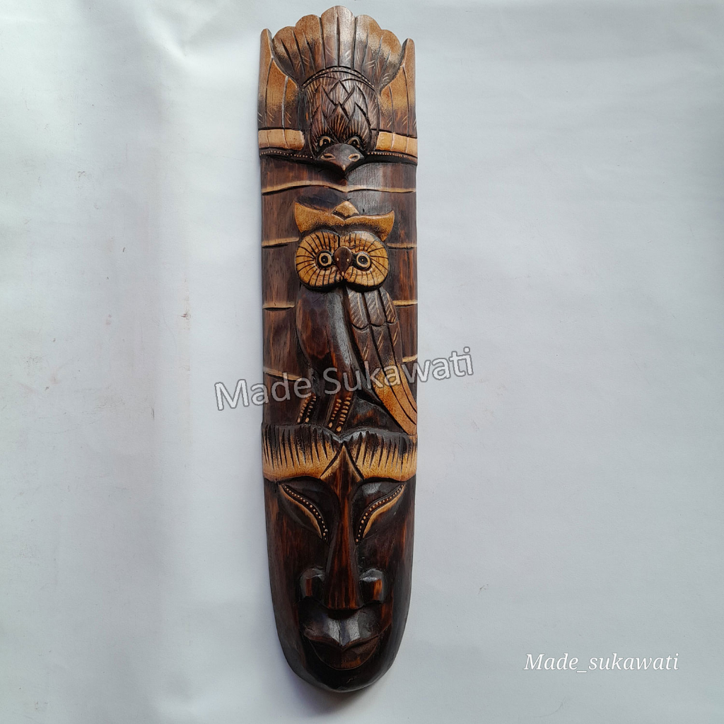 Jual Kerajinan topeng kayu Aborigin 50cm hiasan dinding dekorasi klasik ...