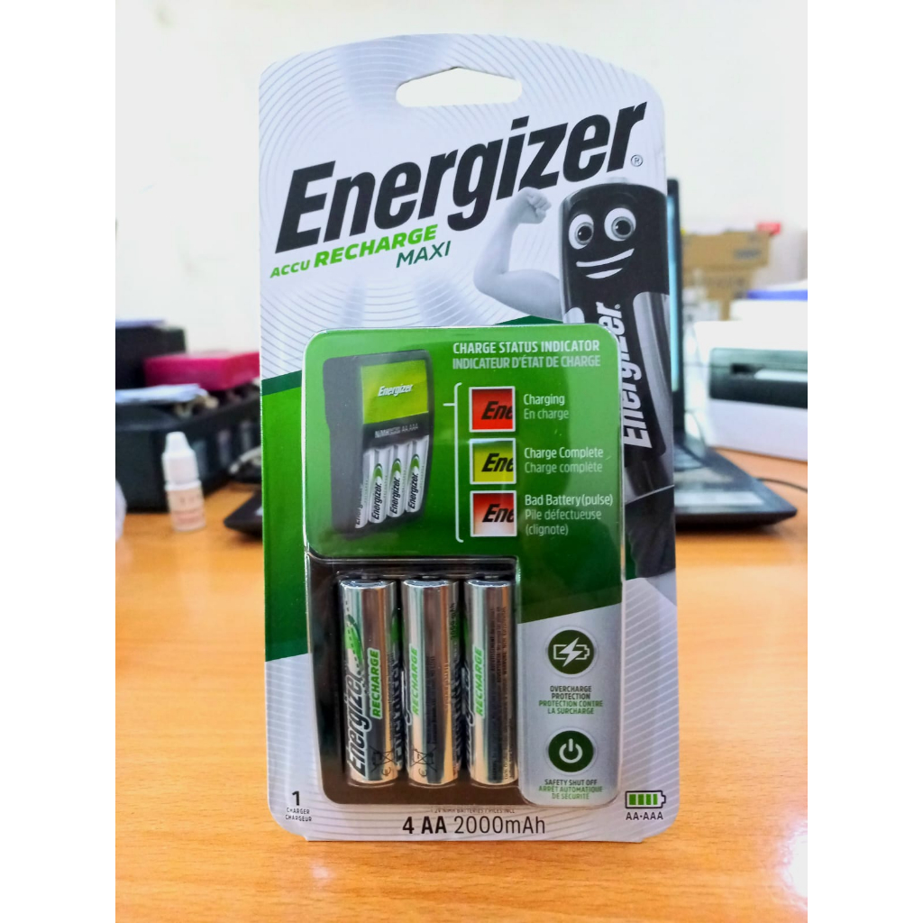 Jual Charger Energizer Maxi AA/AAA 2000 mah Include 4 Pcs Batre ...