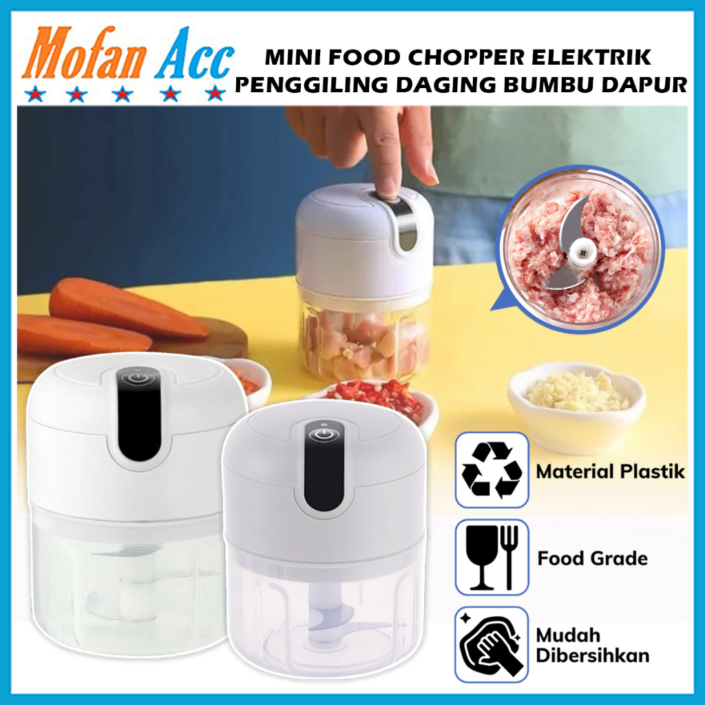 Jual Food Chopper Mini Elektrik / Blender Portable Rechargeable USB ...