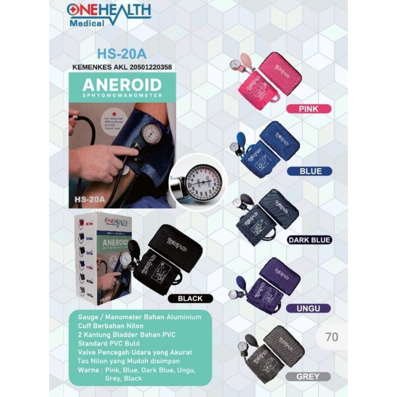 Jual Tensimeter Manual Onehealth/Tensimeter Kompas/Tensimeter Jarum ...
