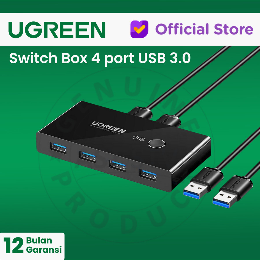 Jual UGREEN USB Hub 2 In 4 Out USB 3.0 Switch Box - US216 - USB 2.0 | Shopee Indonesia