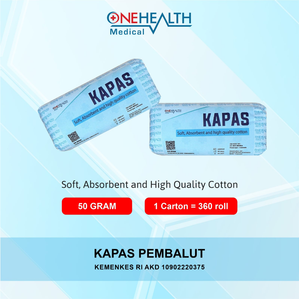 Jual Kapas Pembalut 25 50 gram Onehealth / 25gram 50gram One Health ...