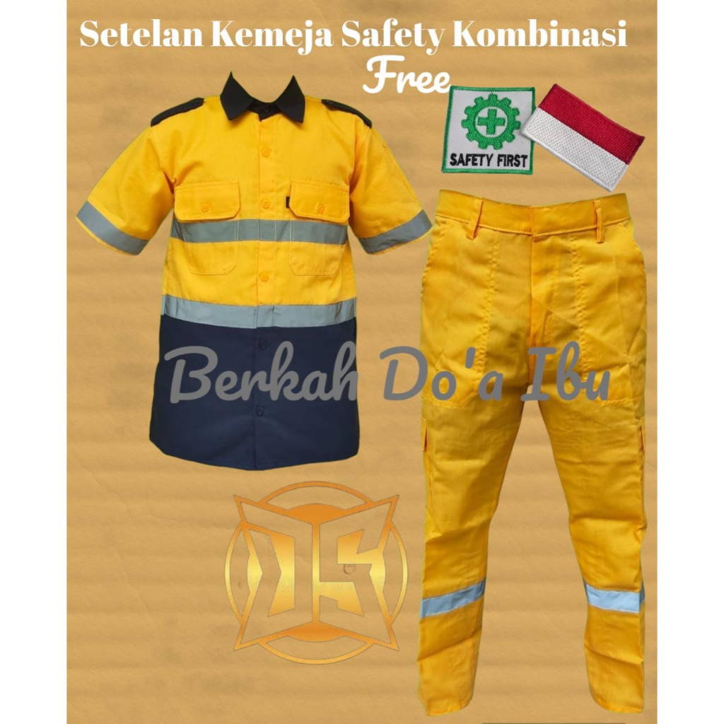 Jual SETELAN Baju Safety Wearpack Atasan Lengan Pendek Kombinasi Kemeja ...
