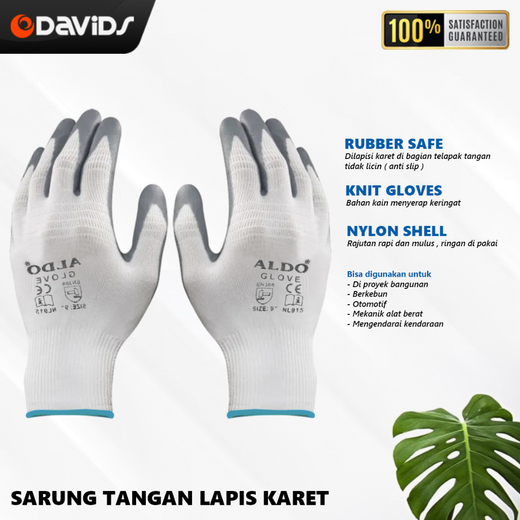 Jual Sarung Tangan Lapis Karet Abu Putih Hand Gloves Safety | Shopee ...