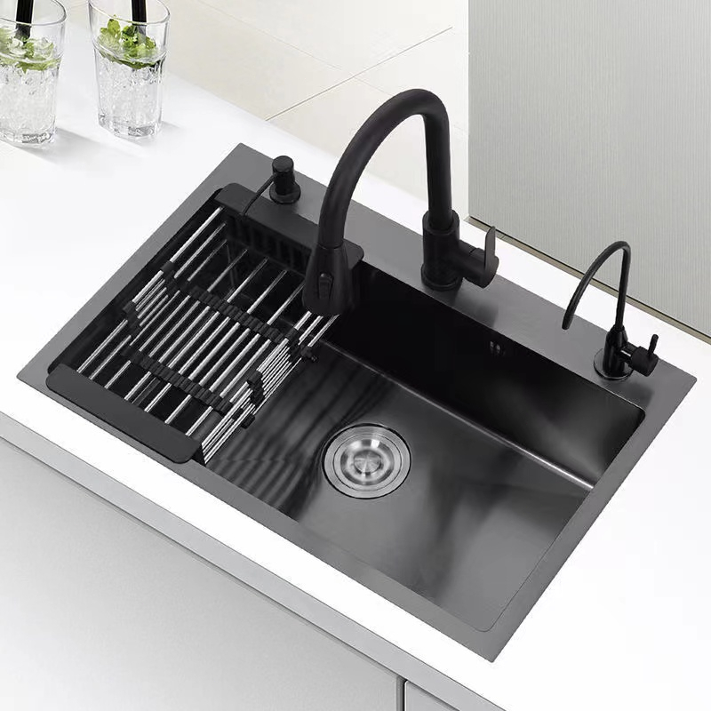 Jual SUS304 Paket Lengkap Kitchen Sink 6045/5040/5243 Black Paket Kran ...