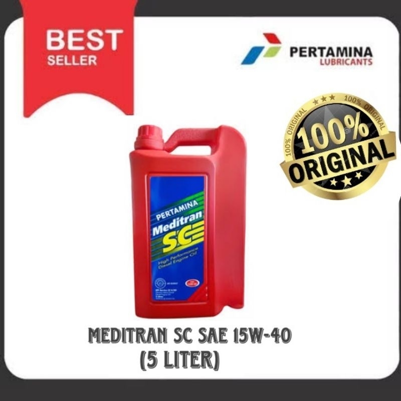 Jual OLI MEDITRAN SC SAE 15W-40 KEMASAN (5 LITER) | Shopee Indonesia