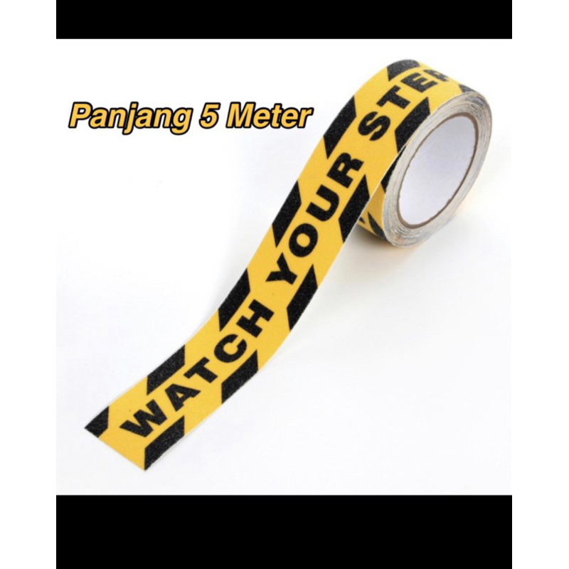 Jual Lakban Sticker Anti Slip Licin 5cm x 5 METER Watch your Step ...