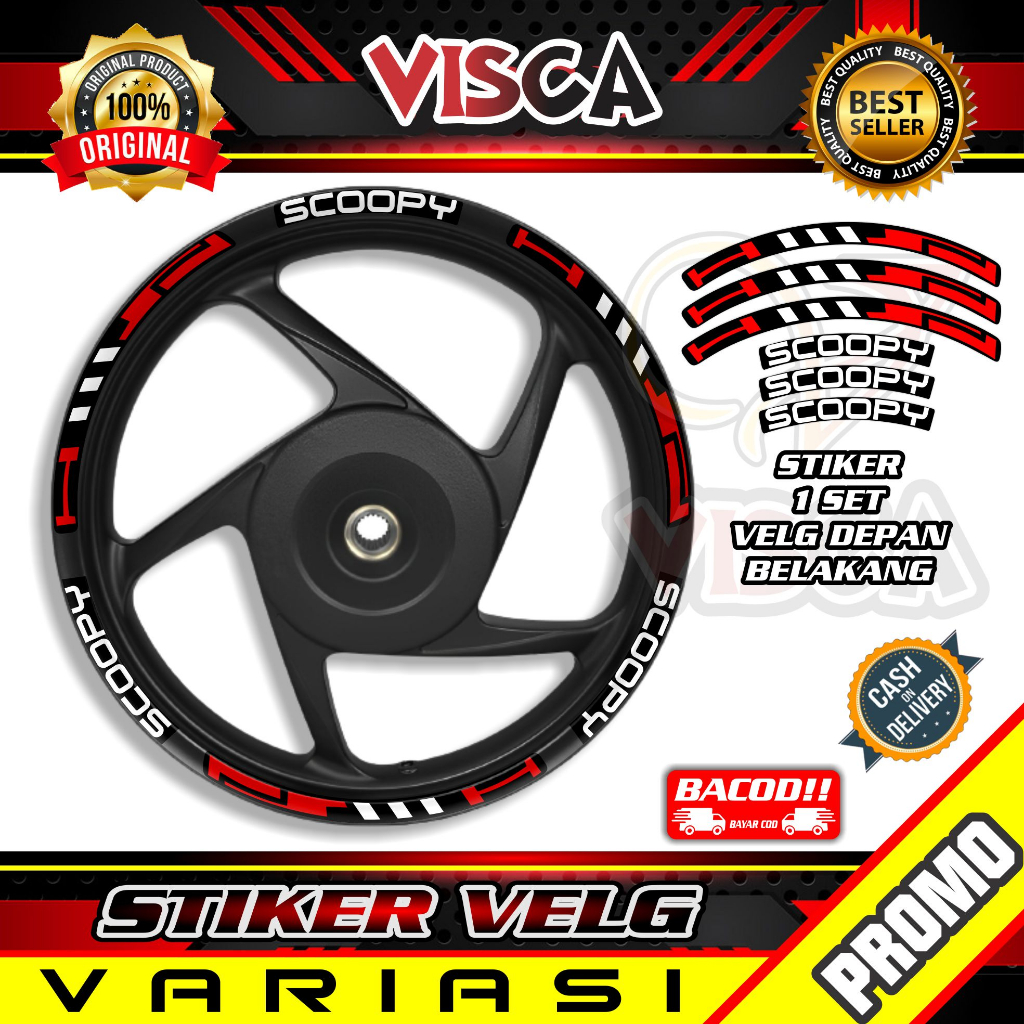 Jual Stiker Velg List Velg Motor Stiker Velg SCOOPY KARBU & SCOOPY FI ...