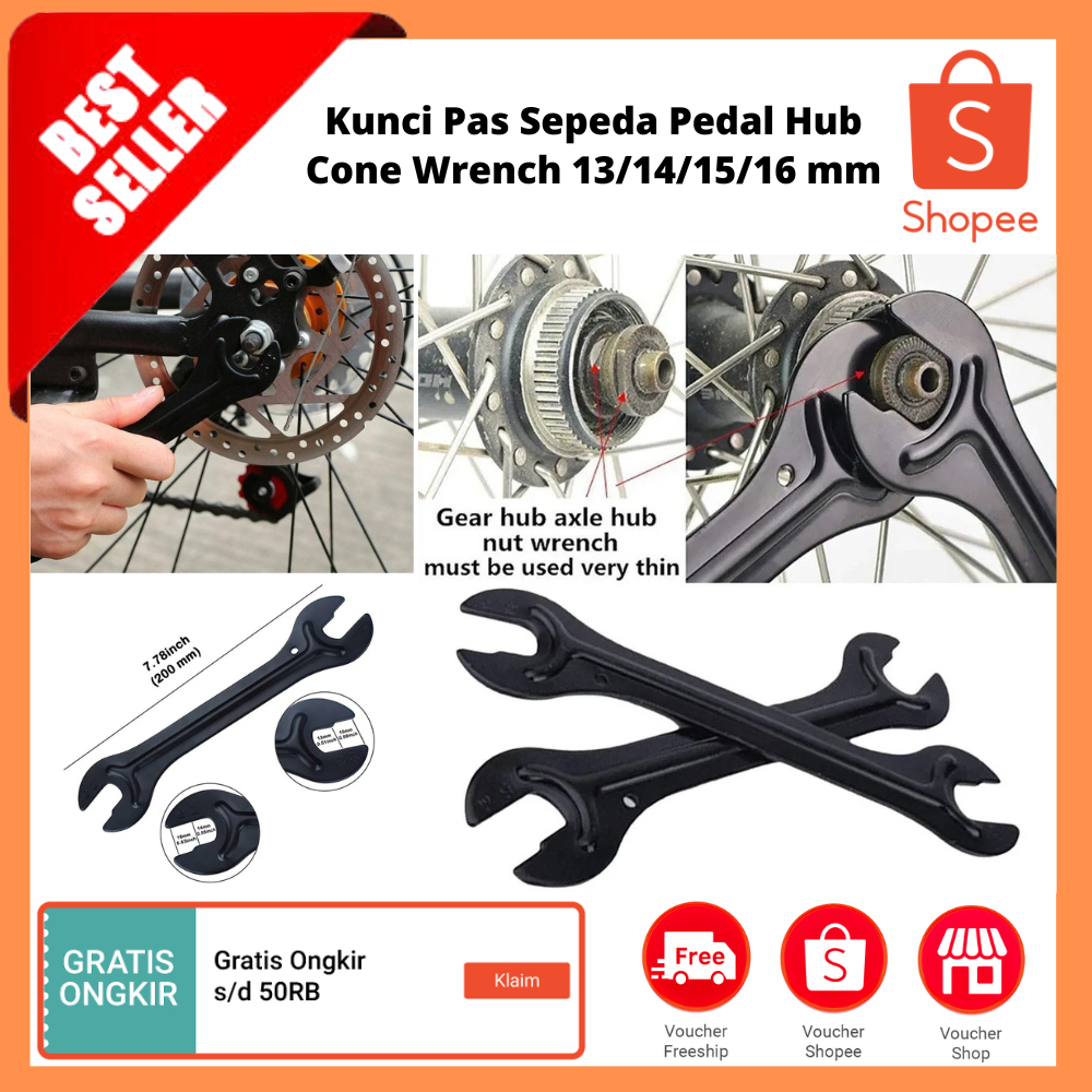 Jual Kunci Pas Sepeda Pedal Hub Cone Wrench 13/14/15/16 mm / Alat ...