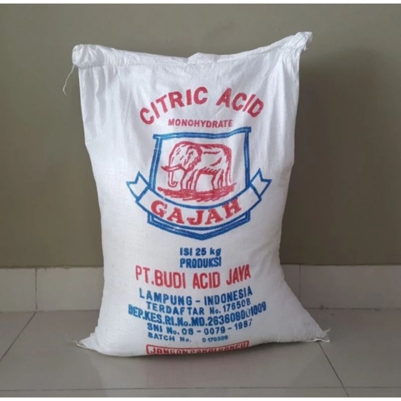 Jual Sitrun Cap Gajah 25kg/ Asam Citrun 1 Sak 25 Kilo Gram | Shopee ...