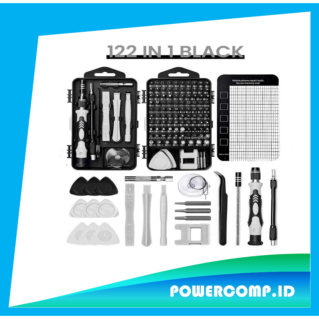 Jual Obeng Servis Hp Set Komplit? Obeng Reparasi Hp? Peralatan Reparasi Smartphone 122 in 1 ...