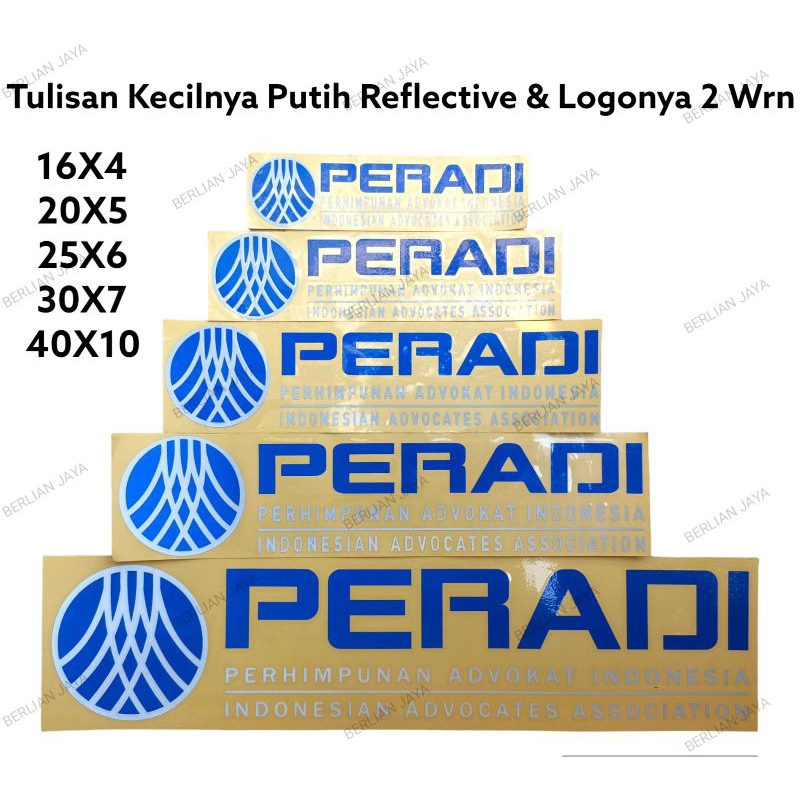 Jual NEW 2025 Stiker Peradi Logo Baru 2 Warna Reflective Font KTA Otto ...