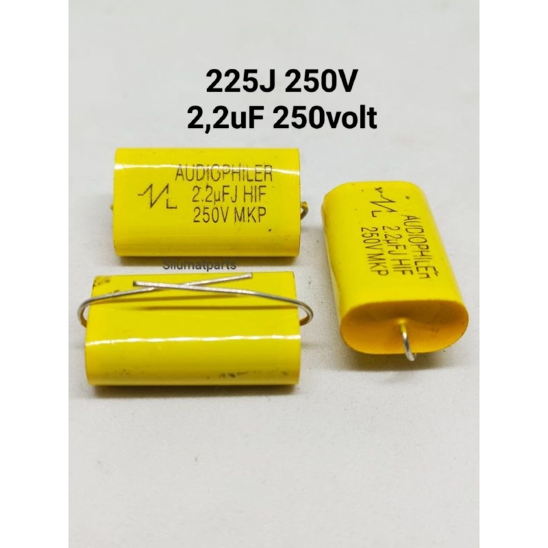 Jual AUDIOPHILER 225J 250V / 2,2uF 250v MKP / Kapasitor Audiophiler MKP 225 2200000pF 2200nF 2 ...