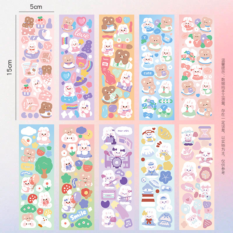 Jual 1 B0X [ ISI 100PCS ] Sticker Momo Lucu Aesthetic Korea Glitter ...