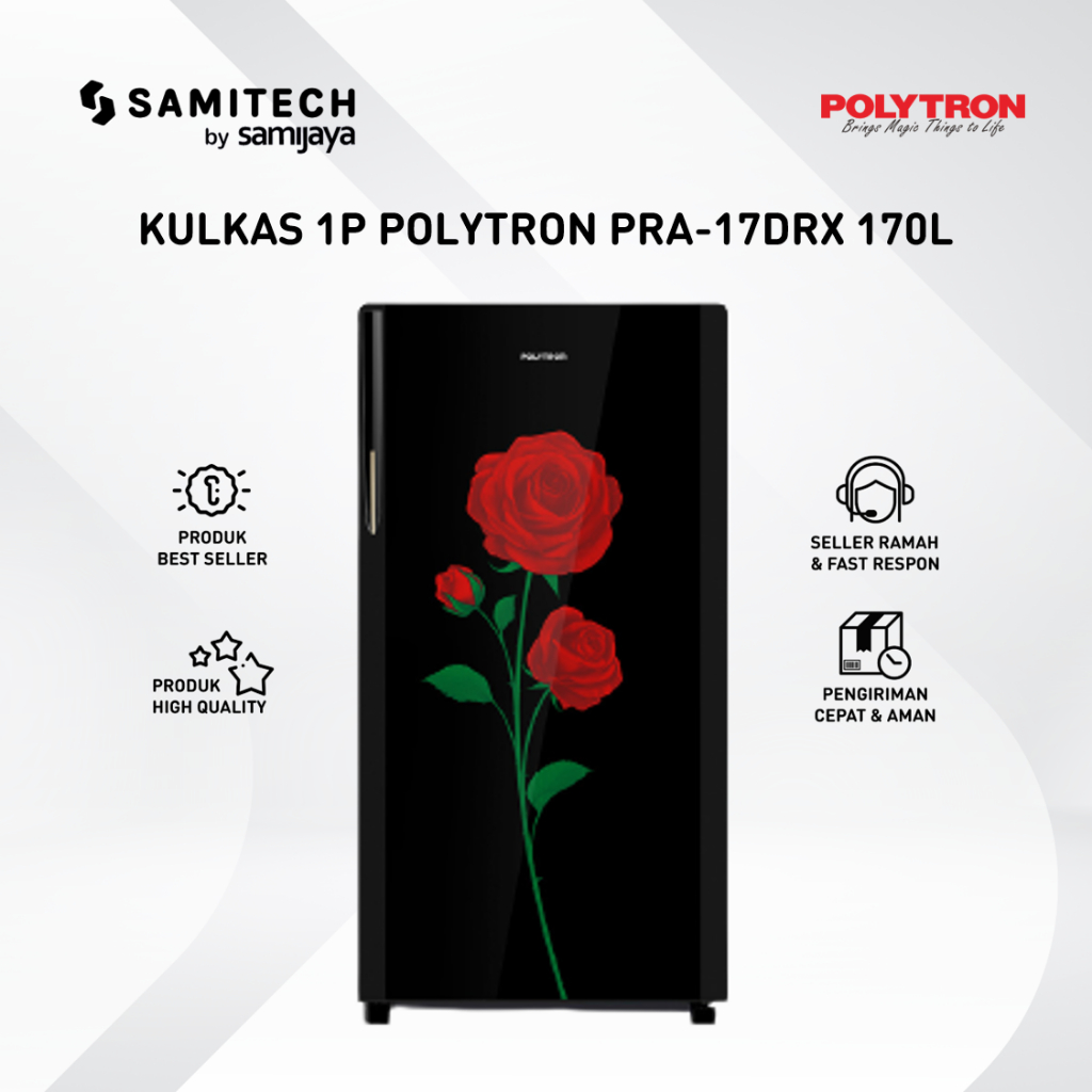 Jual KULKAS 1 PINTU POLYTRON PRA-17 DRX PRA 17DRX WITH HANDLE 170LITER BERGARANSI | Shopee Indonesia