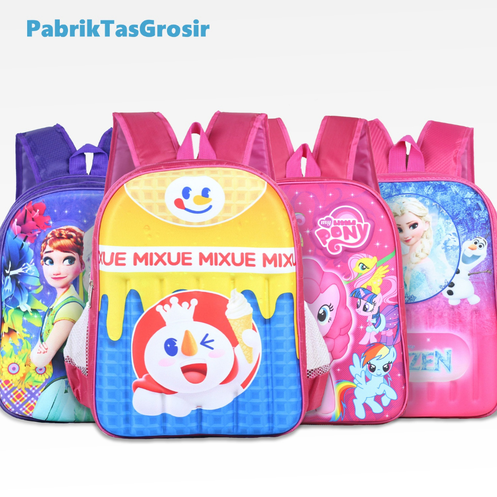 Jual Ransel Anak TK Mixue Boba Frozen Tas Perempuan Tas Anak 3D Timbul ...