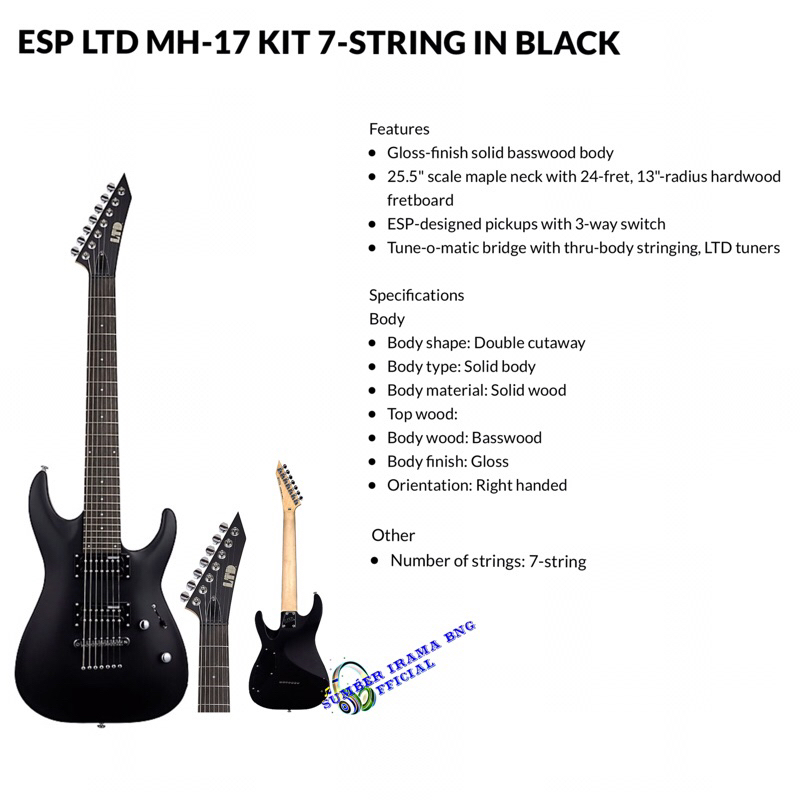 Jual ESP LTD LMH17KITBLK - ELECTRIC GUITAR 7 STRING | Shopee Indonesia