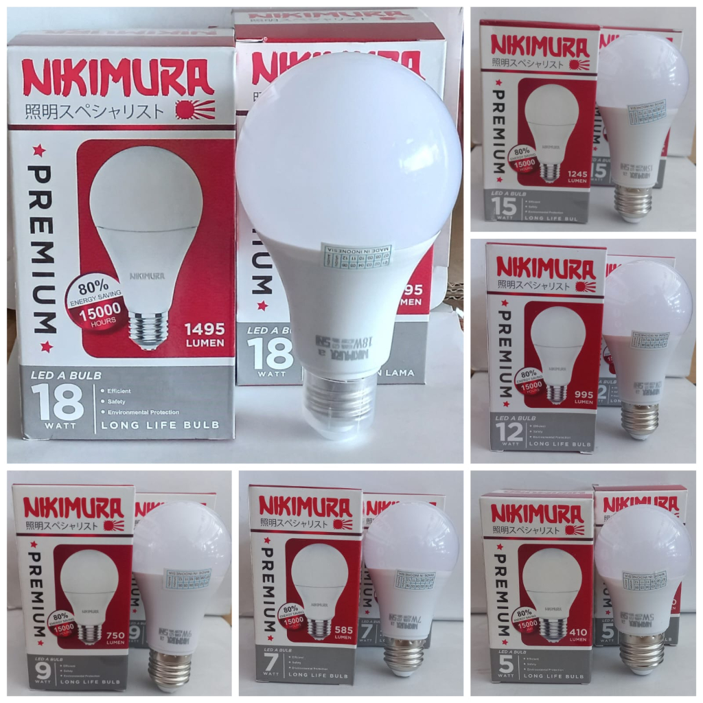 Jual OBRAL!!! Lampu Led Bulat NIKIMURA PREMIUM 5w 7w 9w 12w 15w 18w 21w / Bohlam Lampu/ Lampu ...