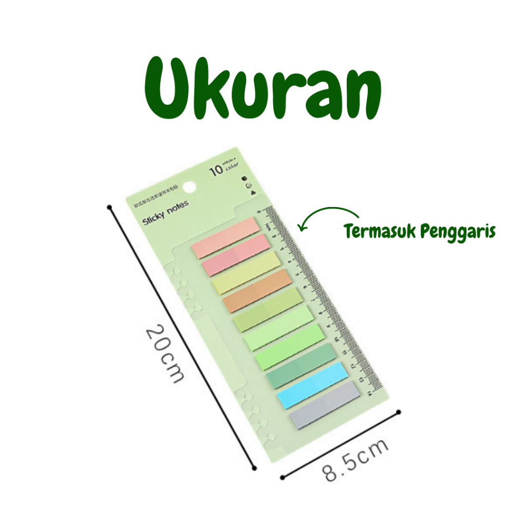 Jual TOPER 200 Lembar Sticky Notes Penanda Buku Warna Neon Macaroon ...