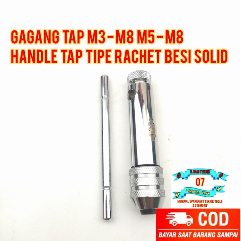 Jual Gagang Tap M3-M8 M5-M8 Handle Tap Tipe Rachet Besi Solid | Shopee ...