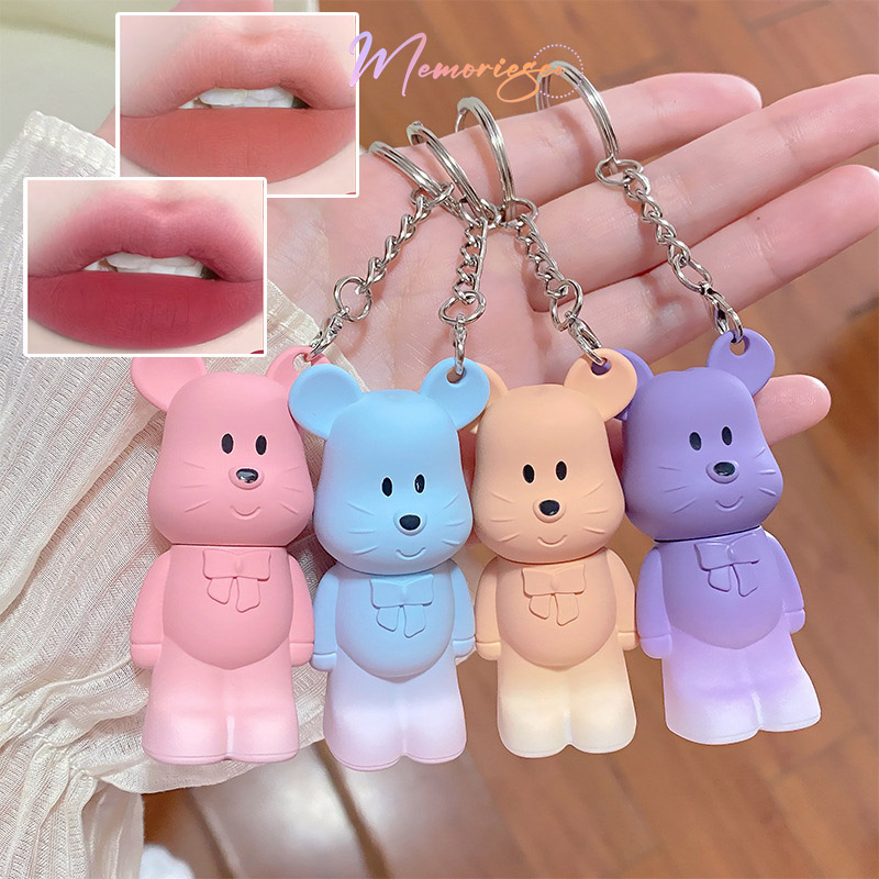 Jual COD&Ready Lipstick Matte Gantungan Kunci Tikus Kartun Lucu Glasir Bibir Beludru Matte ...