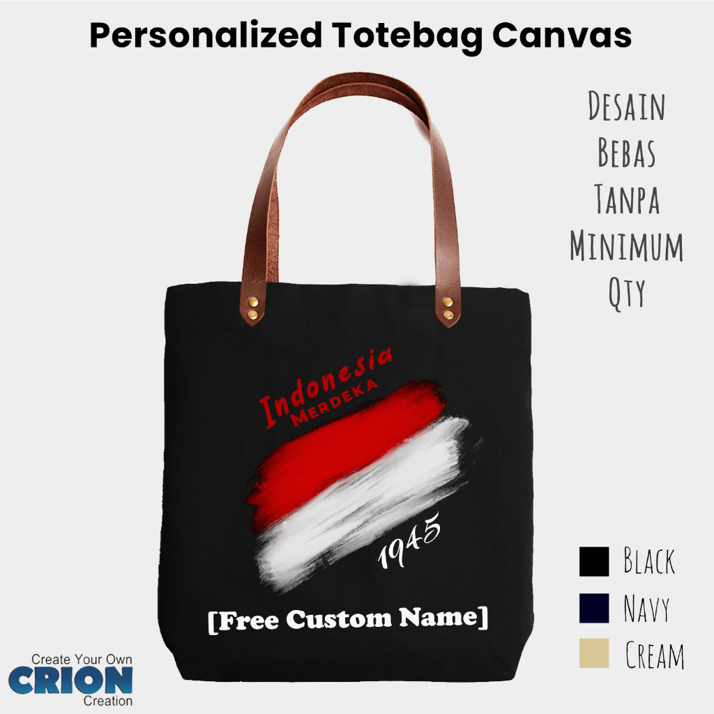 Jual Crion Totebag Canvas with Synthetic Leather Strap Indonesia ...