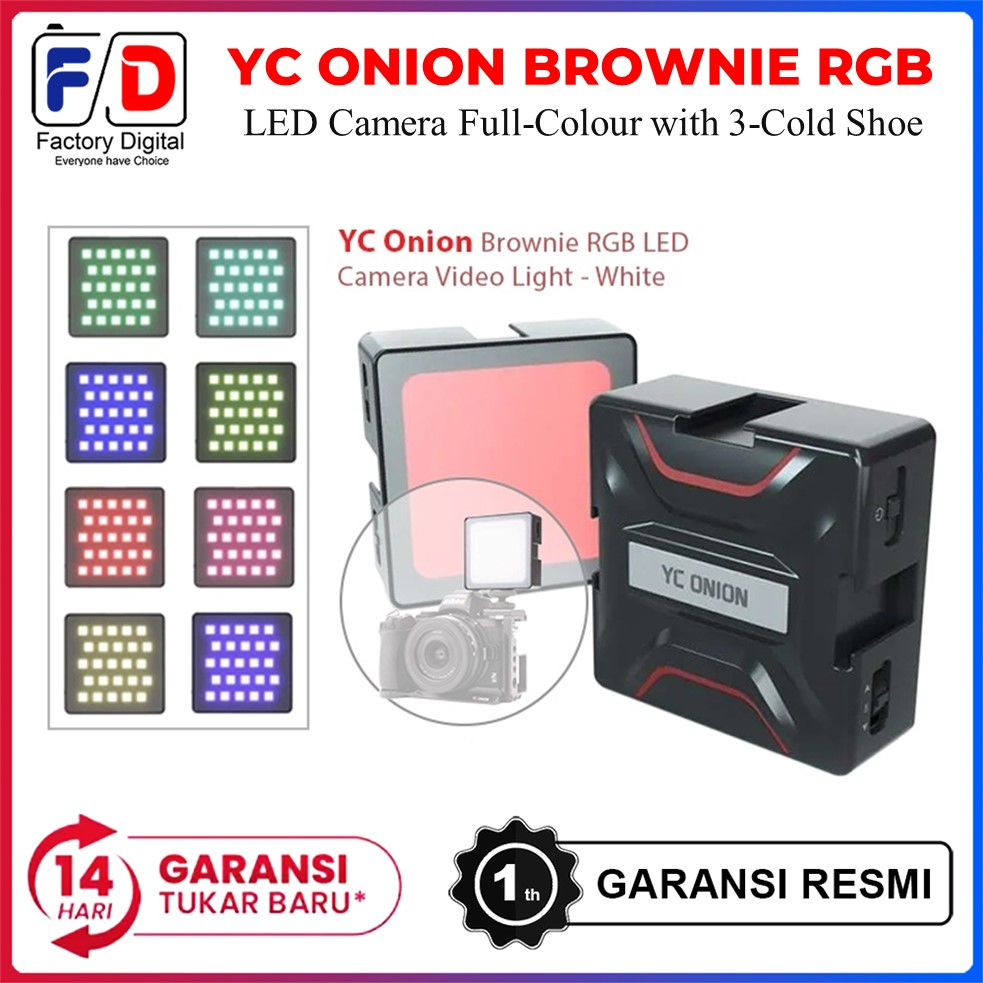 Jual YC Onion Brownie RGB Full-Color LED Camera Video Light with 3-Cold ...