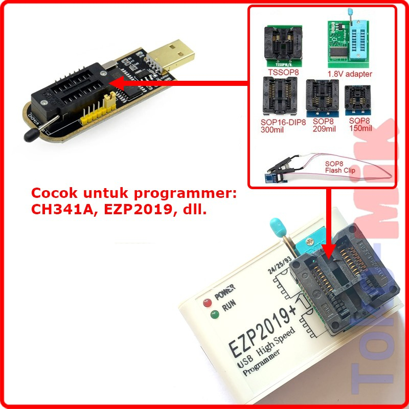 Jual SOP16 SOIC16 TO DIP8 IC SOCKET PROGRAMMER ADAPTER CONVERTER 300MIL | Shopee Indonesia