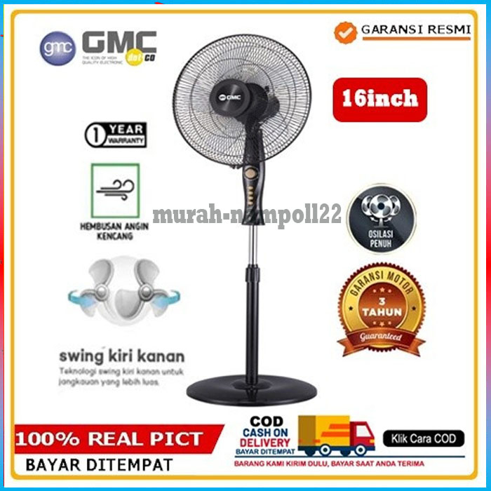 Jual Stand Fan Kipas Angin GMC 359-325 plus Ukuran 16 Inchi Baling ...