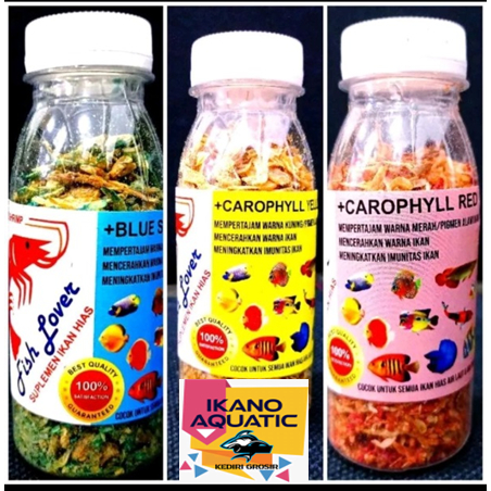 Jual Udang Kering fish lovet CAROPHYLL RED YELLOW BLUE untuk ikan ...