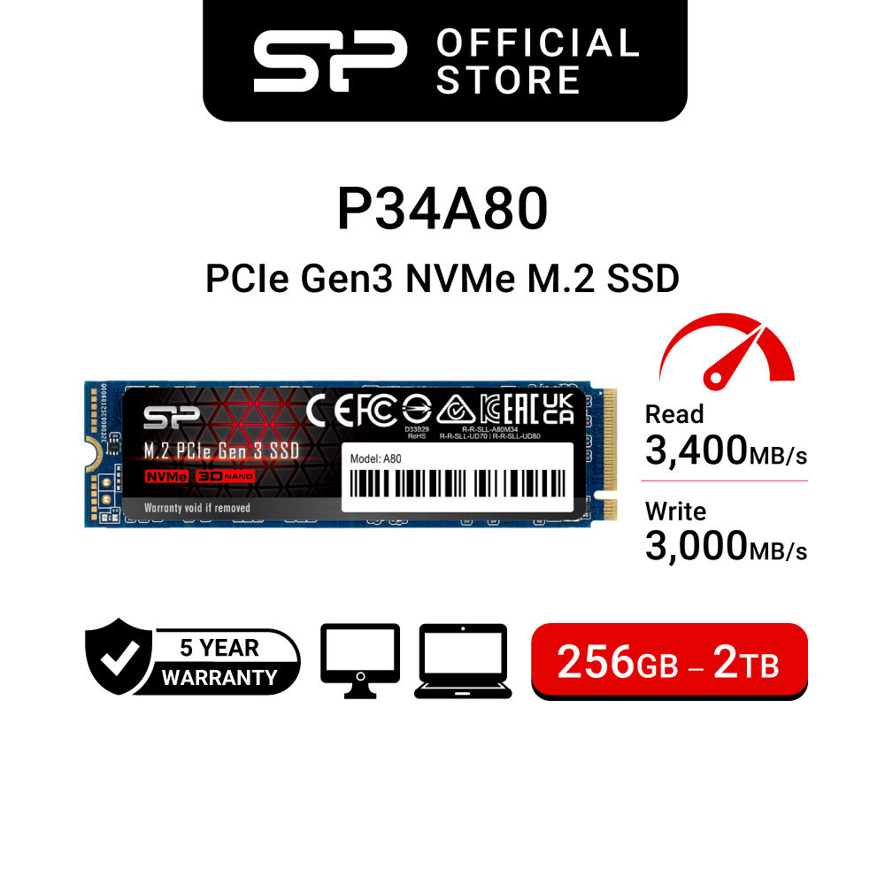Jual Silicon Power A80 SSD 256GB 512GB 1TB 2TB M.2 2280 PCIe Gen3x4 ...