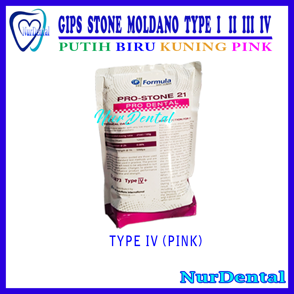 Jual DENTAL GIPS STONE MOLDANO PROBASE BAHAN CETAK GIGI TYPE I II III ...