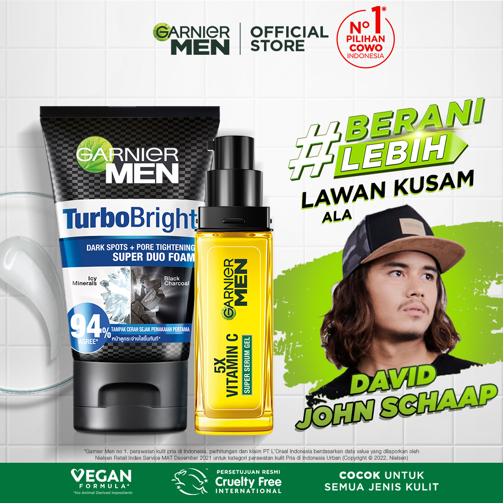 Jual Garnier Men Brightening Simple Set Turbo Bright Super Serum Gel 30 ml + Turbo Bright Super ...