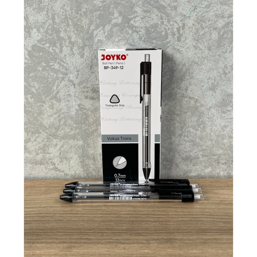 Jual Pulpen Ballpoint Joyko Vokus Trans BP-349-12 (1 Pack/ 1 Lusin ...